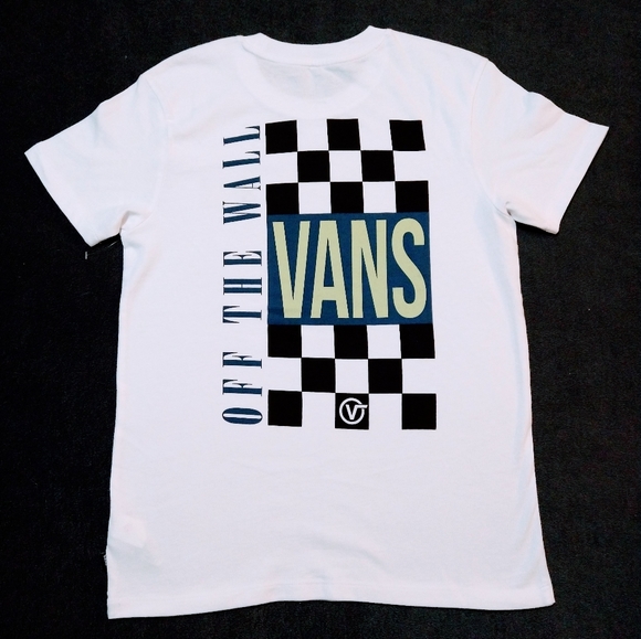 Vans | Shirts | Vans Checkerboard White Shirt Mens Size Xsmall | Poshmark